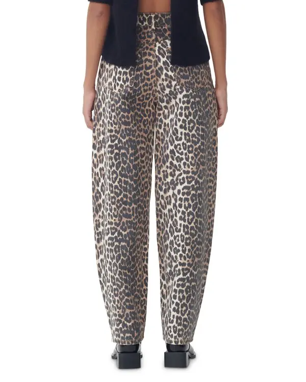 GANNI Stary Barrel Jeans - Leopard