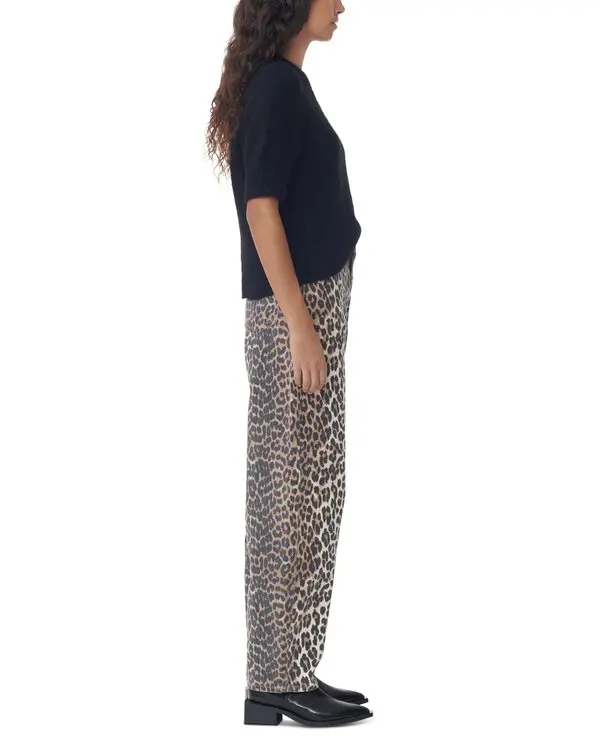 GANNI Stary Barrel Jeans - Leopard
