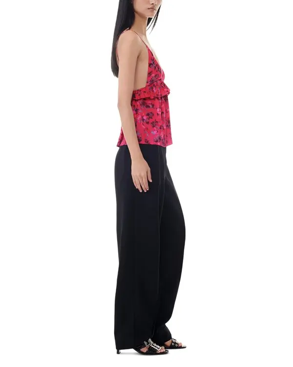 GANNI Drapey Melange Pleat Trousers