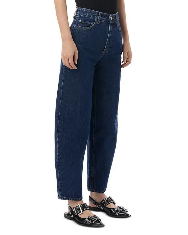 GANNI Stary Barrel Denim Jeans - Dark Blue
