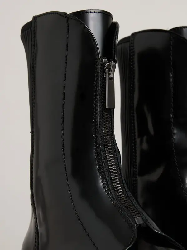 REISS Sophie Leather Zip-front Ankle Boots