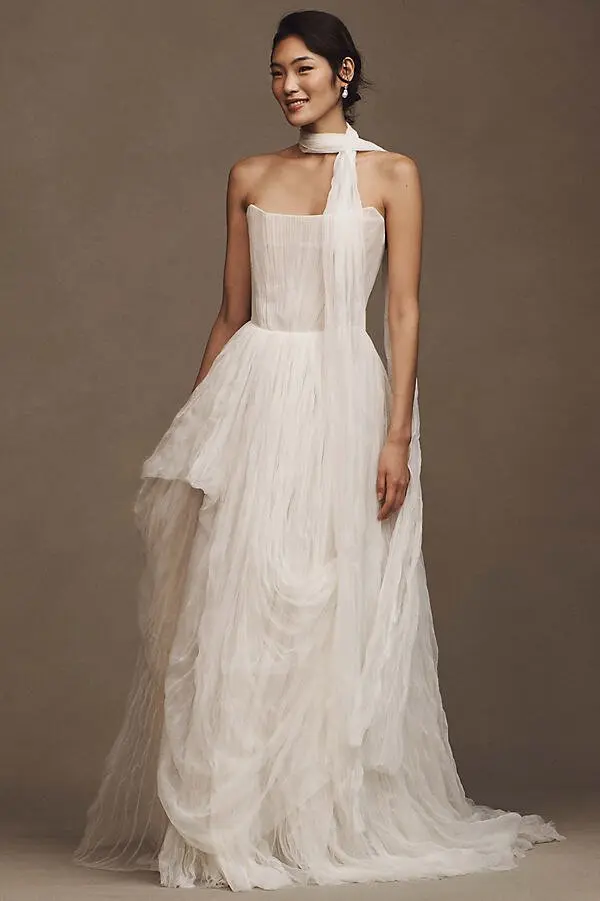 Watters Reko Strapless Corset Gown