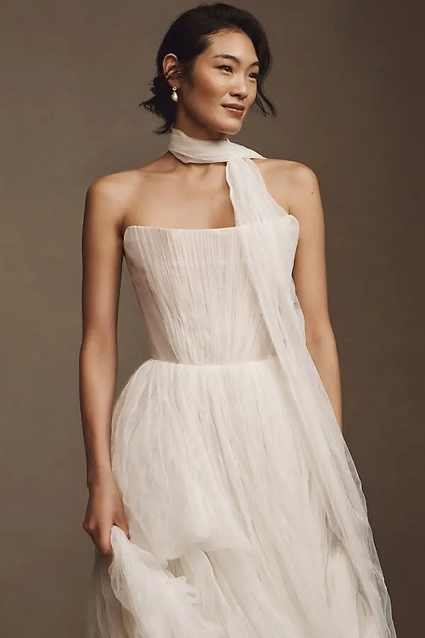 Watters Reko Strapless Corset Gown