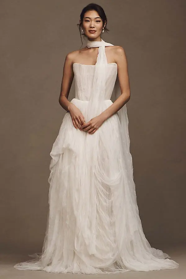 Watters Reko Strapless Corset Gown