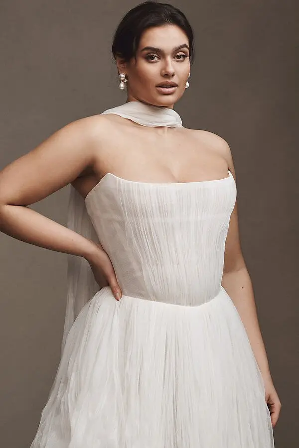 Watters Reko Strapless Corset Gown