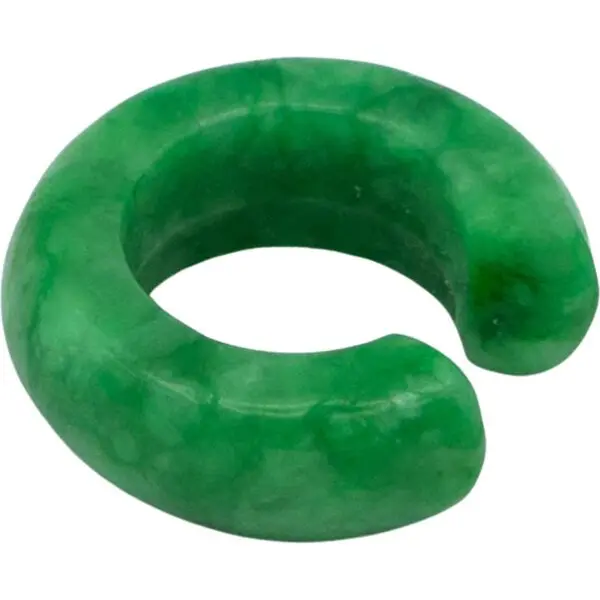 SEREE Single Jade Cuff Earring - Green