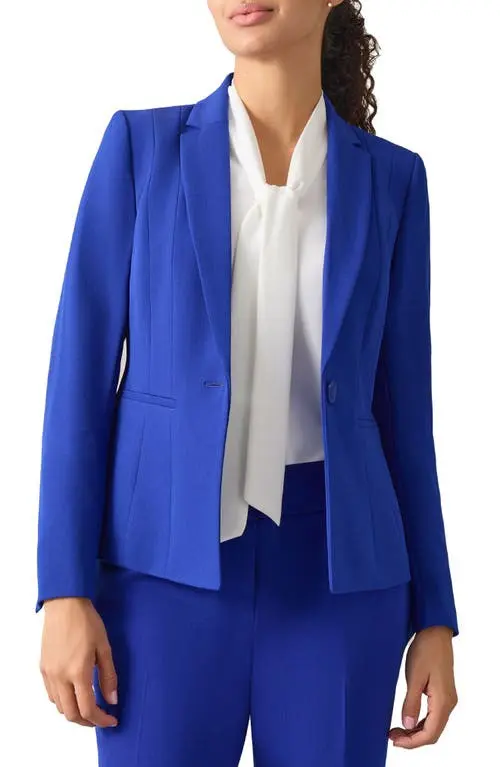 KASPER Stretch Crepe One-button Blazer - Royal Signature