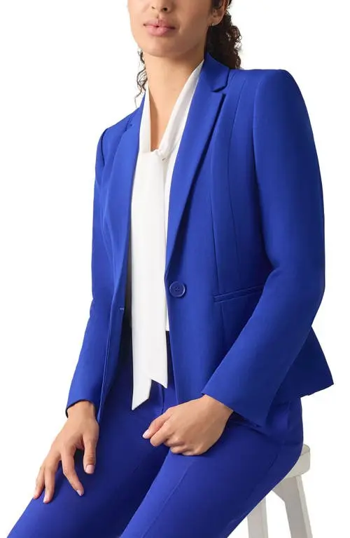 KASPER Stretch Crepe One-button Blazer - Royal Signature