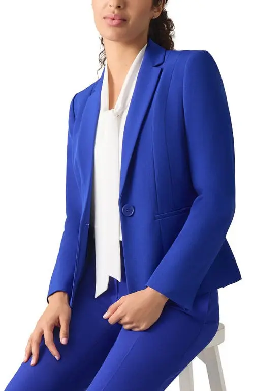 KASPER Stretch Crepe One-button Blazer - Royal Signature