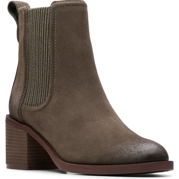 Clarks Chamberly Top Chelsea Boot - Mole Grey Suede