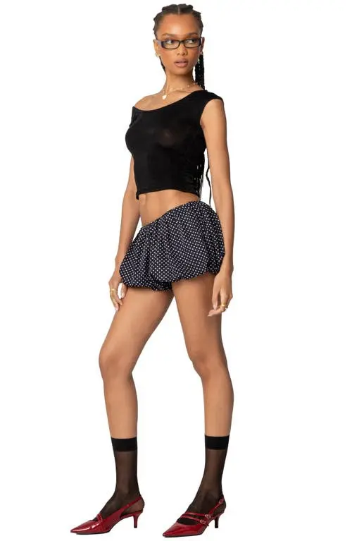 EDIKTED Jett One-shoulder Knit Top - Black