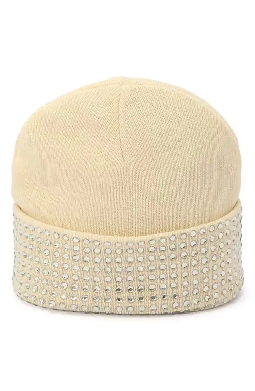 Kurt Geiger Ivory Knit Beanie with Silver Crystal Band NWT Kurt Geiger Crystal Beanie In Bone - 30% Off | Editorialist main image 4