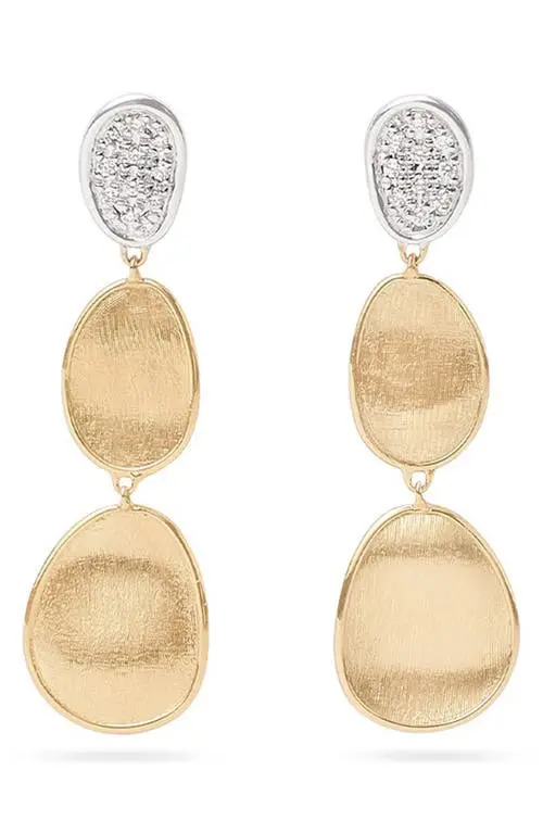 Marco Bicego Lunaria Diamond Drop Earrings - Yellow Gold