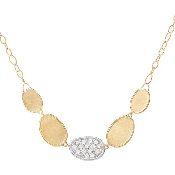 Marco Bicego Lunaria Frontal Diamond Necklace - Yellow Gold