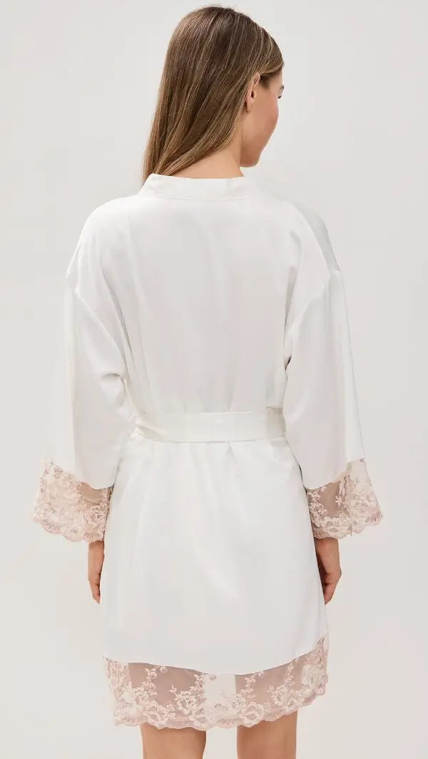 Flora Nikrooz Rosa Charmeuse Kimono - Ivory