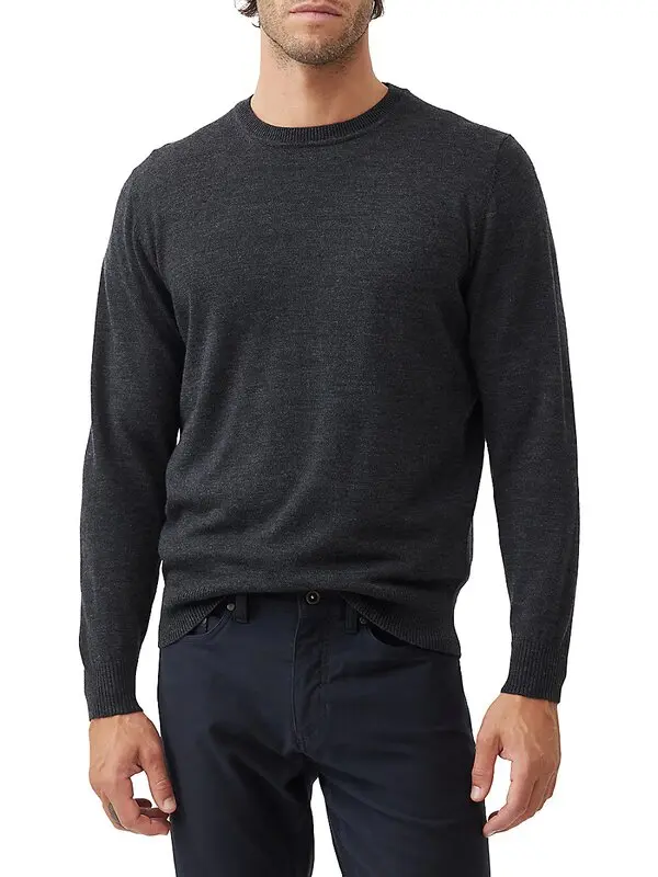 Rodd & Gunn Ferndale Wool Crewneck Sweater - Charcoal Marle