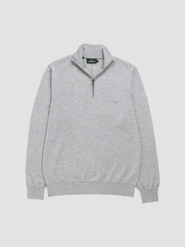 Rodd & Gunn Calderwell Wool Quarter-zip Sweater - Smoke