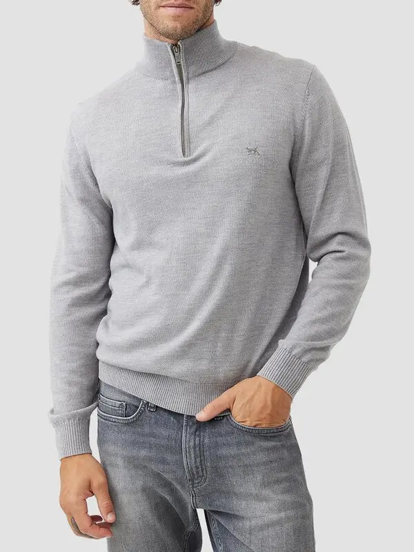 Rodd & Gunn Calderwell Wool Quarter-zip Sweater - Smoke