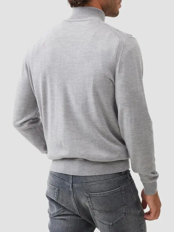 Rodd & Gunn Calderwell Wool Quarter-zip Sweater - Smoke