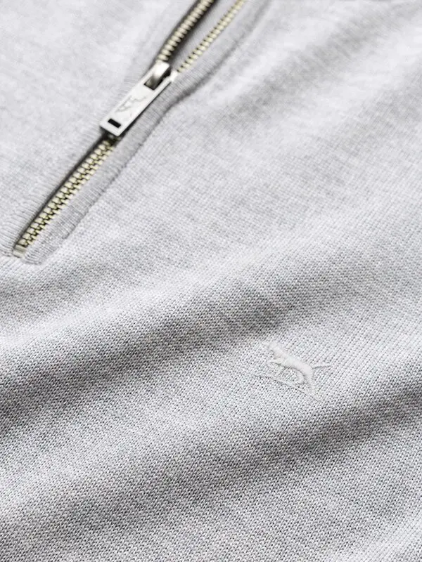 Rodd & Gunn Calderwell Wool Quarter-zip Sweater - Smoke