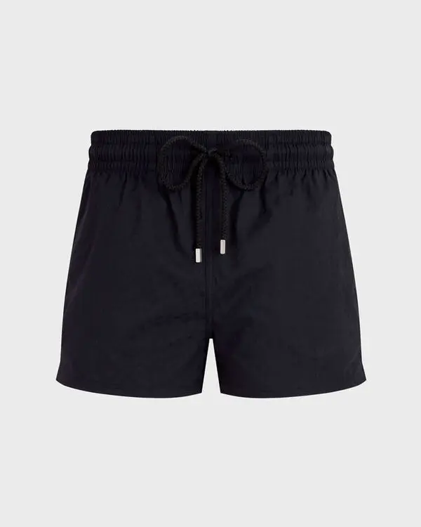 Vilebrequin Jacquard Turtles Short Swim Trunks - Black