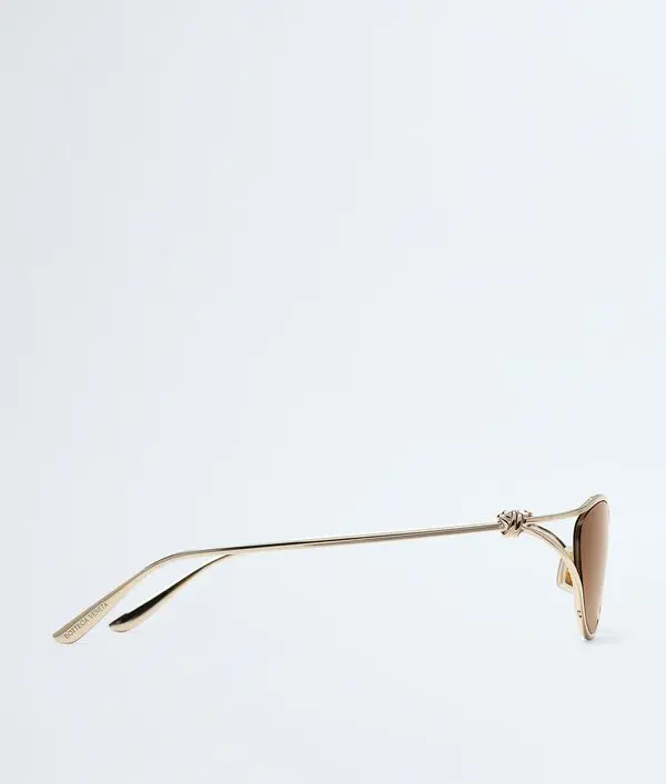 Bottega Veneta Knot Cat Eye Sunglasses - Gold/brown