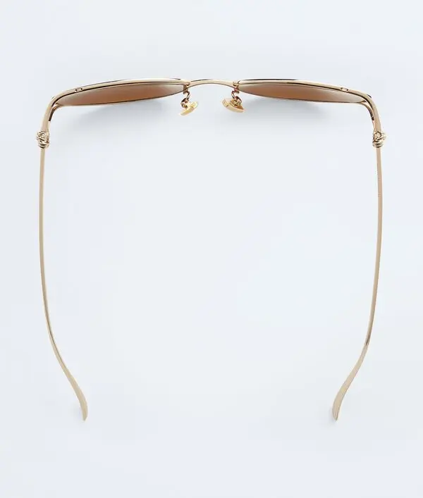 Bottega Veneta Knot Cat Eye Sunglasses - Gold/brown