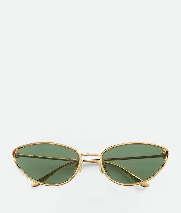BOTTEGA  VENETA Bottega Veneta Knot Cat Eye Sunglasses - Gold/green