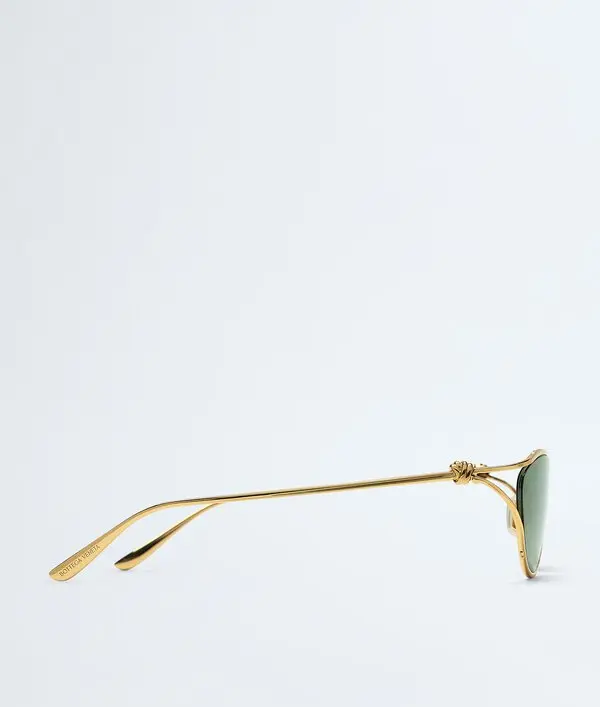 Bottega Veneta Knot Cat Eye Sunglasses - Gold/green