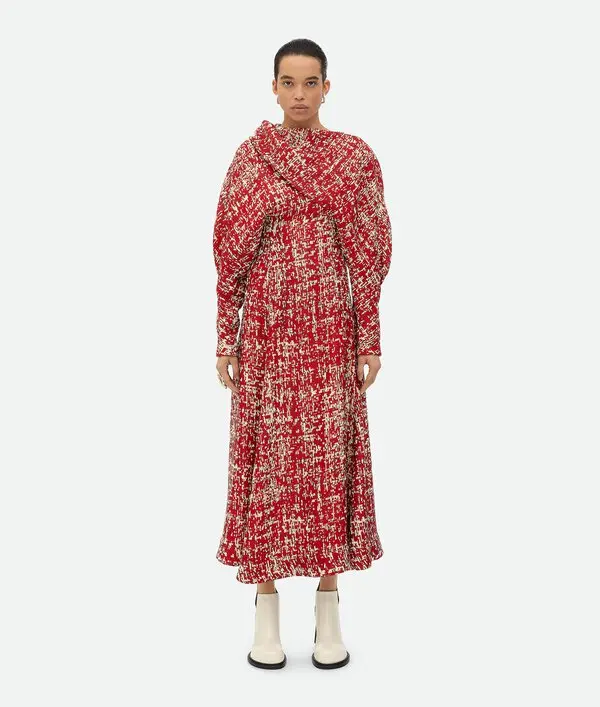bottega veneta red dress Bottega Veneta Pleated Red Dress