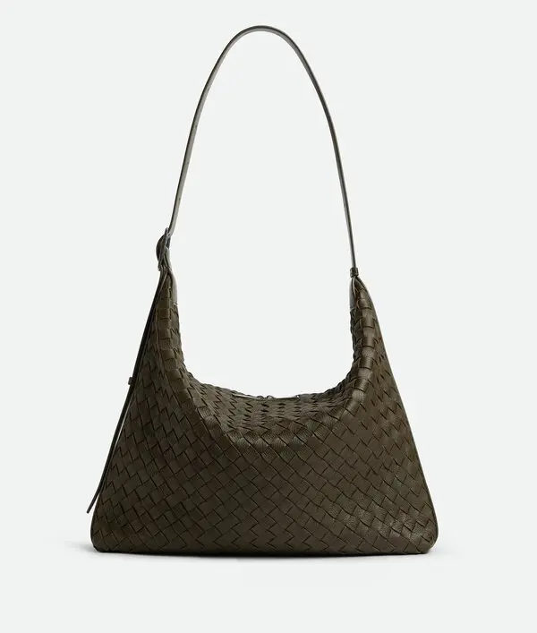 Bottega Veneta Intrecciato Traveler Hobo Bag - Kaki
