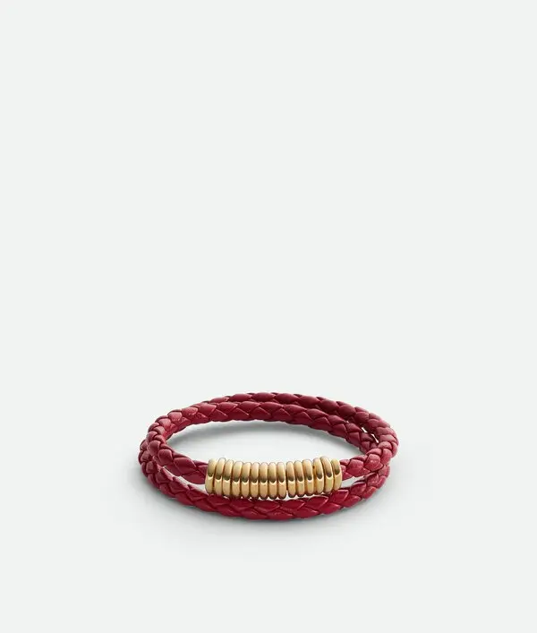 Bottega Veneta Curl Leather Bracelet - Dark Red
