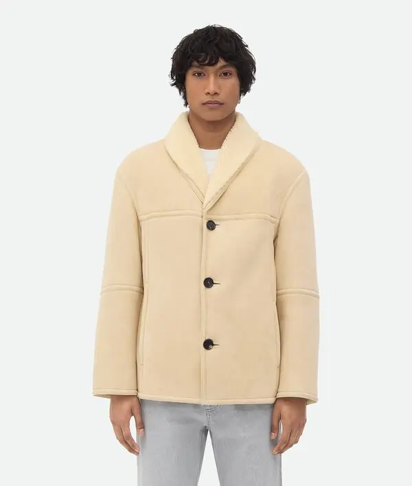 Bottega Veneta Merino Shearling Blouson - Beige