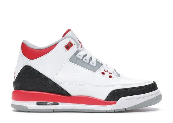 JORDAN 3 Retro Sneakers - White/fire Red/silver