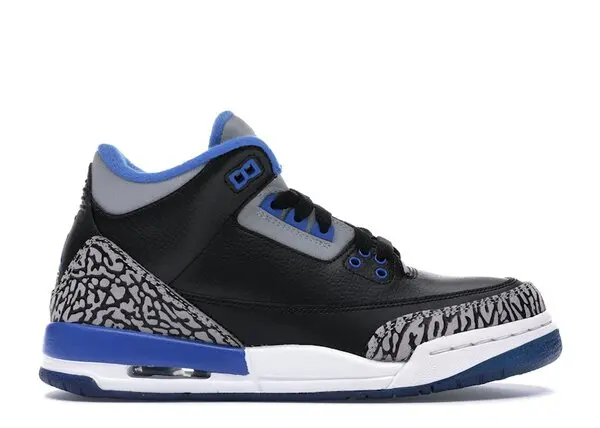 JORDAN 3 Retro Sneakers - Black/sport Blue/wolf Grey