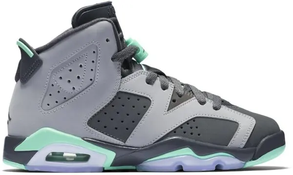 JORDAN 6 Retro Sneakers - Cement Grey/green Glow/dark Grey