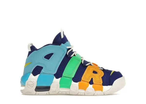 Nike Air More Uptempo Kaleidoscope Sneakers - Deep Royal Blue/baltic Blue/electric Algae