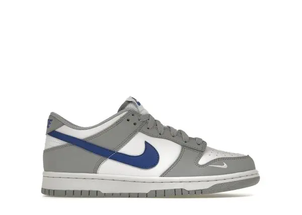 Nike Dunk Low Mini Swoosh Sneakers - Wolf Grey/game Royal/white