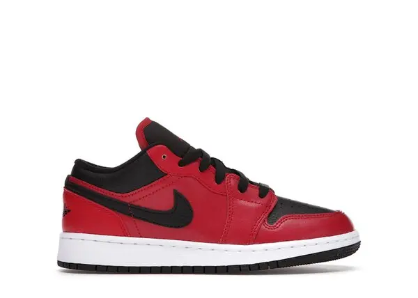 JORDAN 1 Low Pebbled Sneakers - Gym Red/black/white