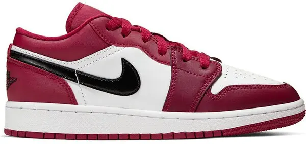 JORDAN 1 Low Grade School Sneakers - Noble Red/black/white