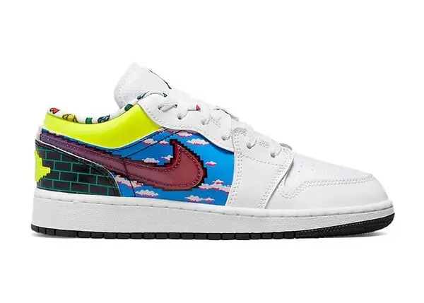 JORDAN 1 Low Old School Gaming - White/multi/multi