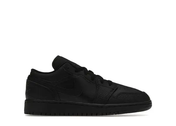 JORDAN 1 Low Tumbled Leather Sneakers - Black