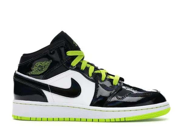 JORDAN 1 Mid Sneakers - Black/cyber/white