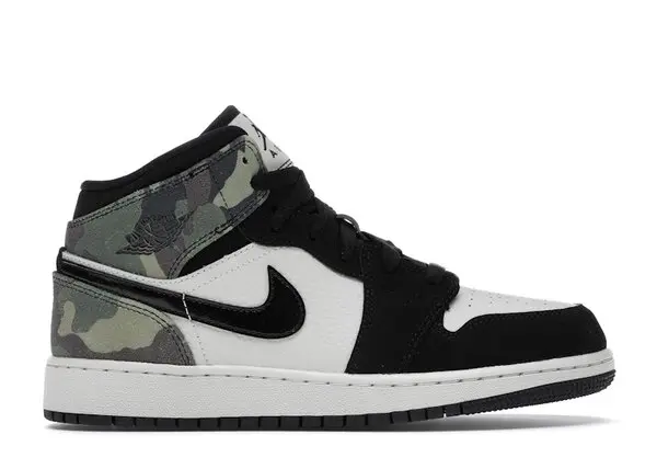 JORDAN 1 Mid-camo - Light Bone/black