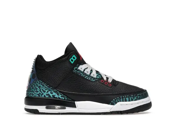 JORDAN 3 Retro Se Moto - Black/siren Red/hyper Jade