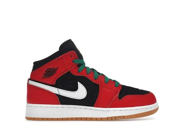 JORDAN 1 Mid Se Christmas Sneakers - Black/fire Red/white