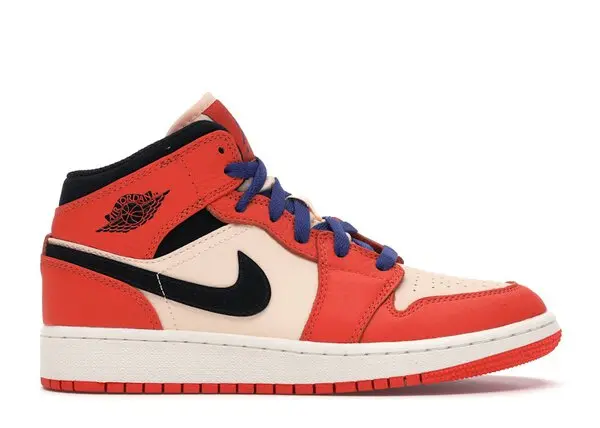 JORDAN 1 Mid Sneakers - Team Orange/black/crimson Tint