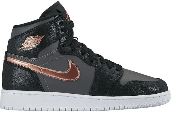 JORDAN 1 Retro High Top Sneakers - Black/metallic Red Bronze/dark Grey