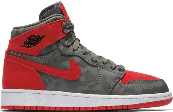 JORDAN 1 Retro High Top Sneakers - River Rock/black/university Red
