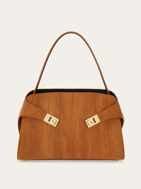 FERRAGAMO Hug Soft Shoulder Bag - Brown